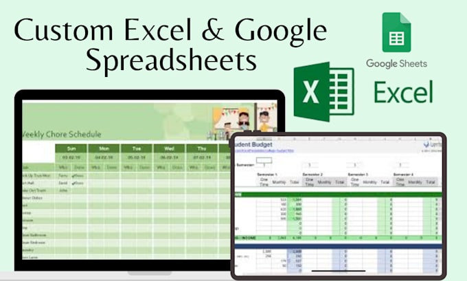 Create custom excel or google sheets spreadsheets templates by Braun40 ...