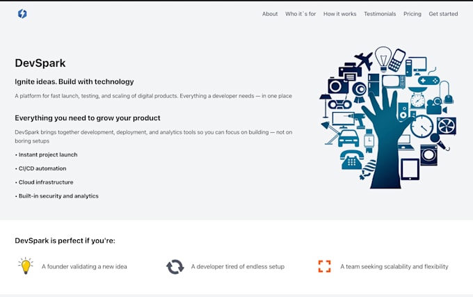 Build responsive react tailwind landing page by Grrrasim | Fiverr