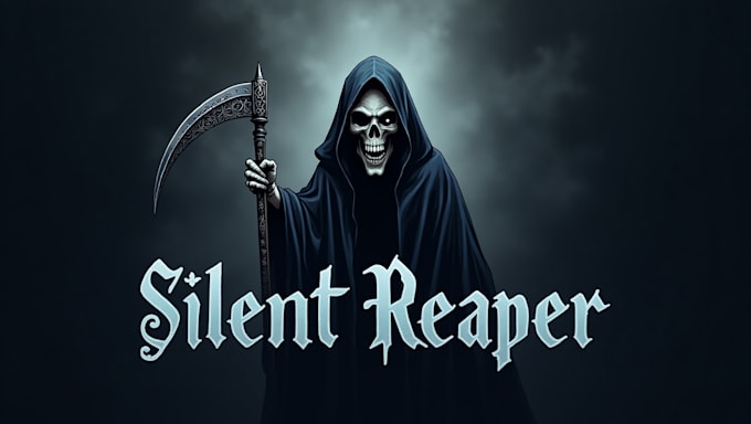 Design realistic silent reaper mascot logo with express delivery by ...