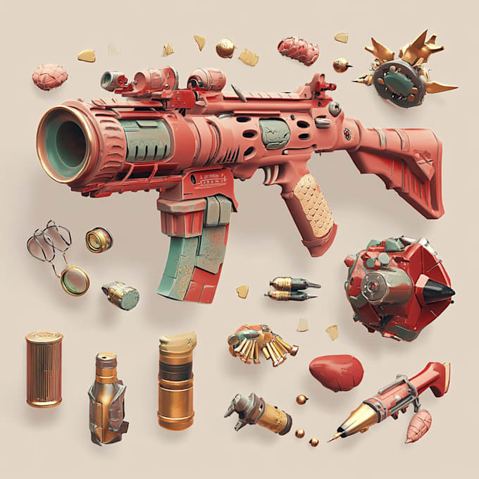 Do 3d model objects, props and weapons by Curlenewatkins | Fiverr