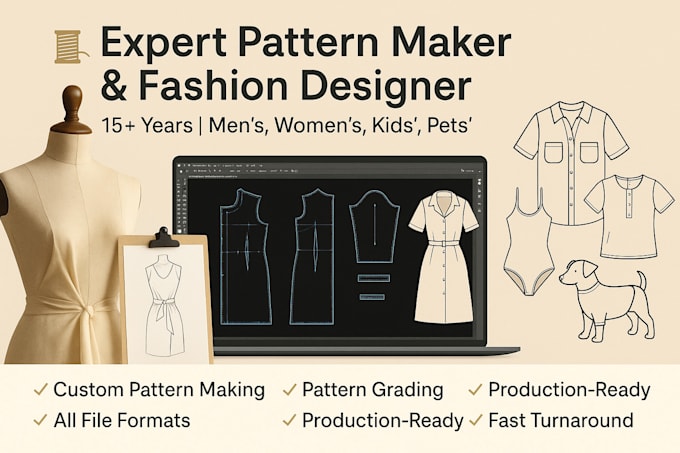 Create ready to sew patterns for garments and collections by Alauddin_islam | Fiverr