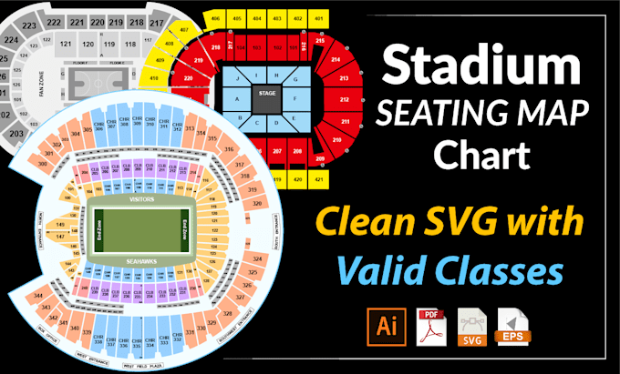 Clean svg seating chart for stadium or any venue by Nirodhasandamal ...