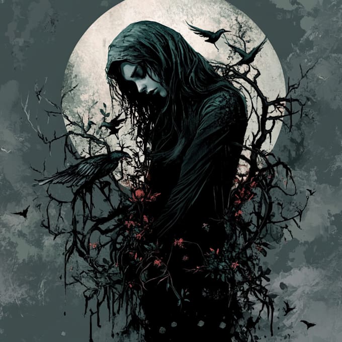 Draw a detailed dark, horror, metal, creepy art, horror illustration by ...