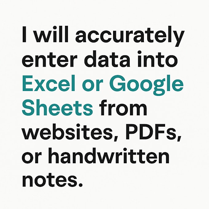 Enter data manually into excel or spreadsheets by Neha_23pal | Fiverr