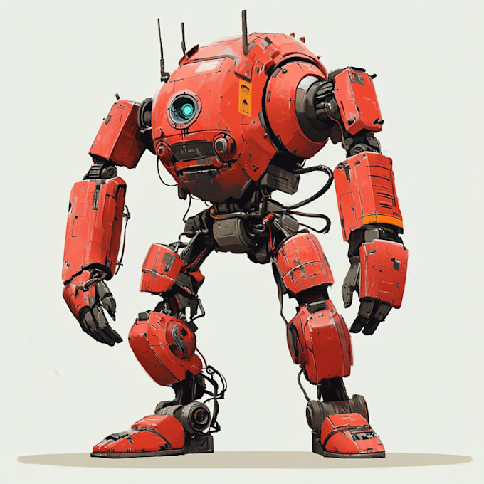 Draw mecha robot character concept for you by Spabaake | Fiverr