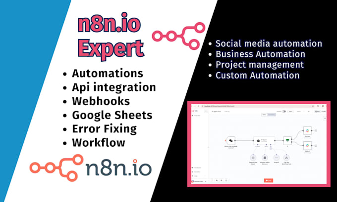 Create powerful n8n automation and fix workflow issues fast by Johnchidii | Fiverr