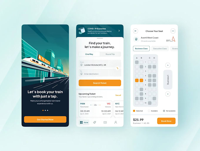 Build train travel app, train booking app, travel organizer app, rail ...