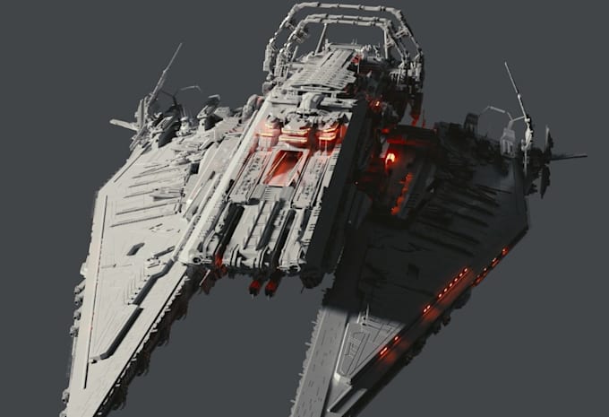 Design aircraft model airplane 3d spaceship battleship, drone star trek ...