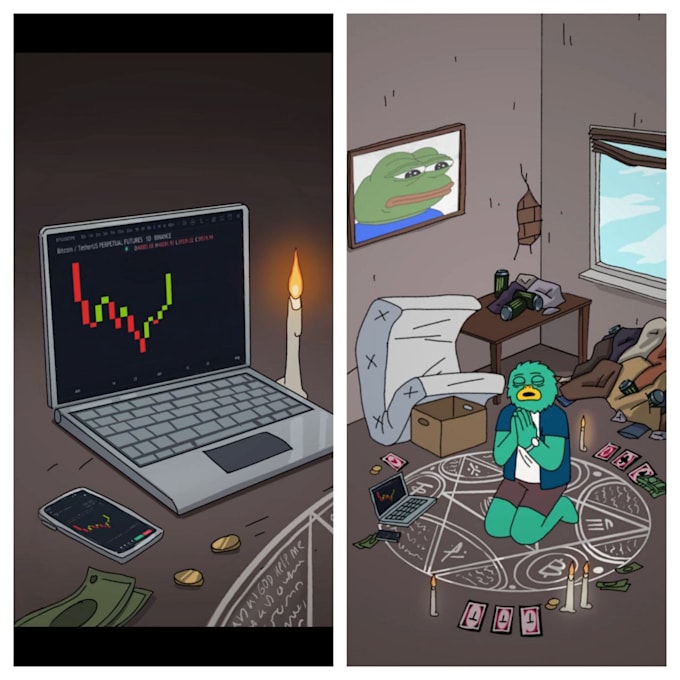 Do 2d memecoin animation crypto video meme coin character animated gif ...