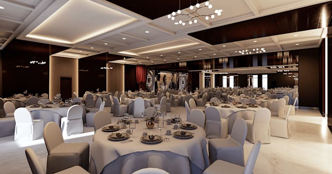 Do 3d event center, wedding venue, multipurpose hall, event hall ...
