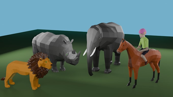 Create stylized low poly 3d animal, character for projects by Benv11456 ...