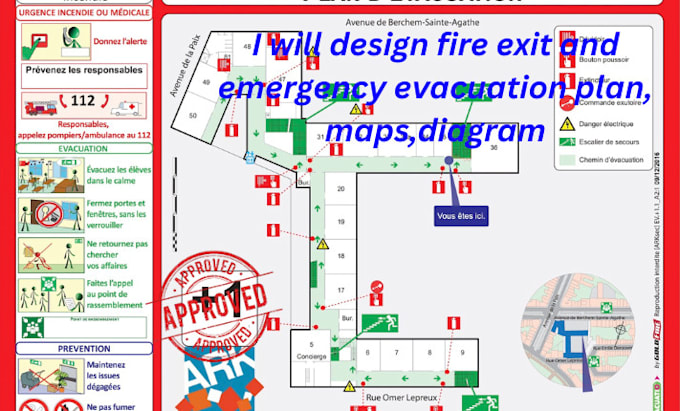 Design fire exit and emergency evacuation plan, maps,diagram by Engr ...
