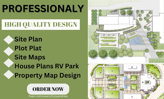 Draw site plan, plot plat, site maps, house plans rv park, property map ...