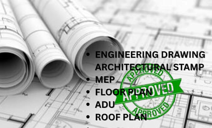 Draw seal architectural engineering drawing site plan floor plan mep ...