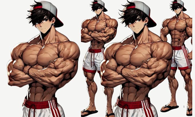 Dessiner un personnage gay bara musclé, yaoi, nsfw, fan art, oc comic ...