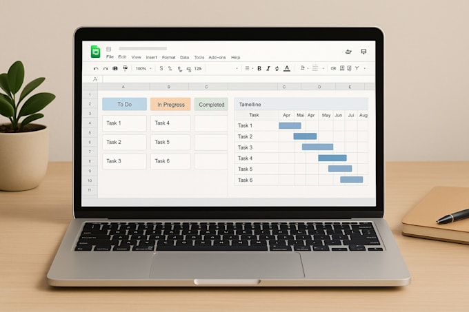 Workflow project management spreadsheet, google sheets kanban board, gantt chart by Kayladave_4 ...