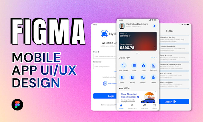Do mobile app design using figma, ui ux design, figma app design by Sayanika_das | Fiverr