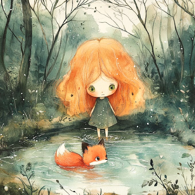 Illustrate children story book illustration watercolor by Leila_peters ...