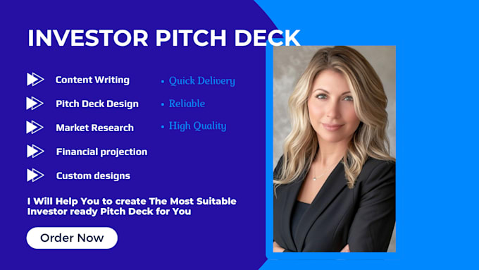 Design investor pitch deck, powerpoint presentation, canva by ...