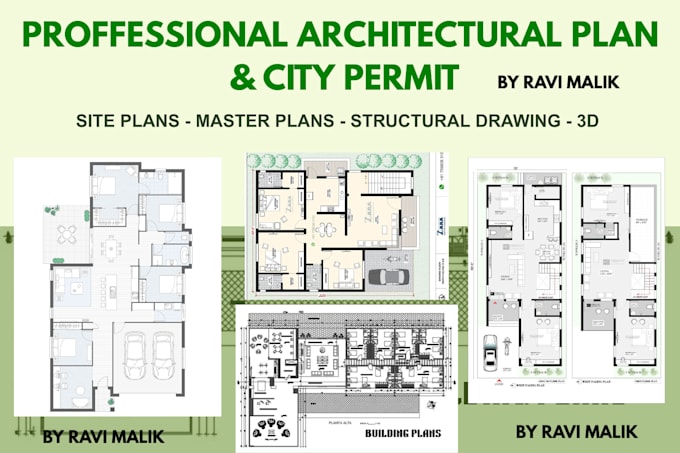 Design city permit ready architectural plans mep, adu, deck site plans framing by Ravi_malik0 ...