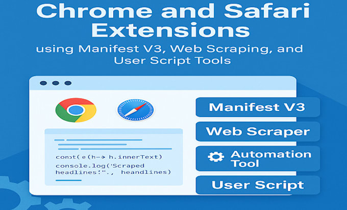 Build or fix chrome safari extensions using manifest v3 web scraping user script by Kauan ...