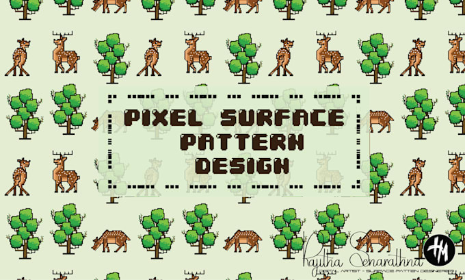 Seamless pixel art surface patterns for print or digital use by ...