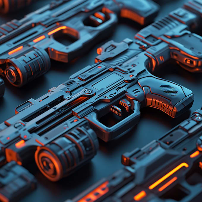 Draw a 3d weapon illustration for gaming by Nandigeorge0 | Fiverr