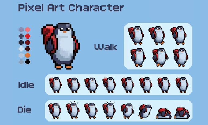 Draw pixel game art, pixel art animation, pixel art character sprite ...