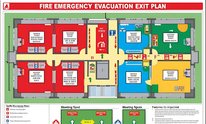 Design fire emergency evacuation exit plan, map, diagram by Engr_alaric ...