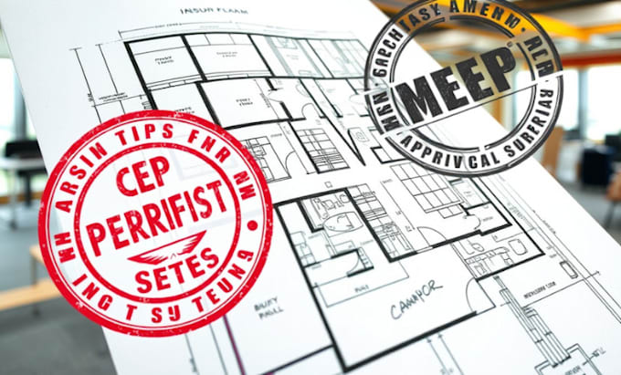 Architectural drawing engineering drawing stamp city permits mep floor ...