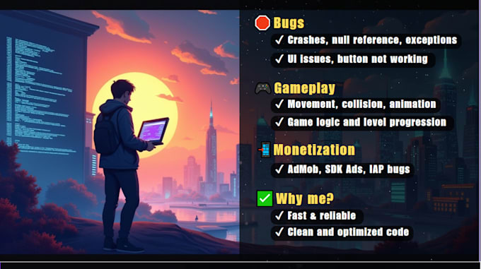 Fix bugs in your unity 2d game quickly and professionally by Anbk54 | Fiverr