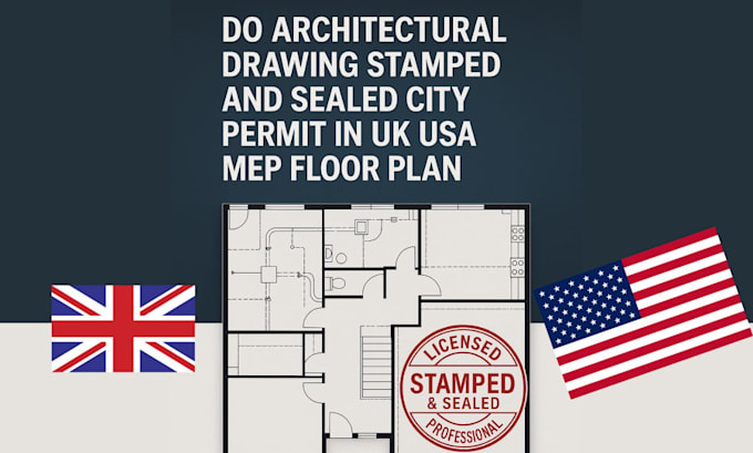 Architectural drawings uk usa city permit mep, hvac, adu permit stamp ...