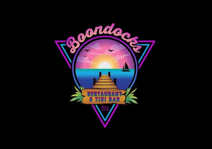 Design crazy fun sunset restaurant tiki bar logo by Dario_osinski | Fiverr