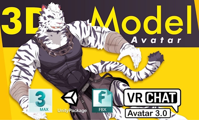 Create custom vrchat 3d avatar furry avatar vrc character pc or quest ...