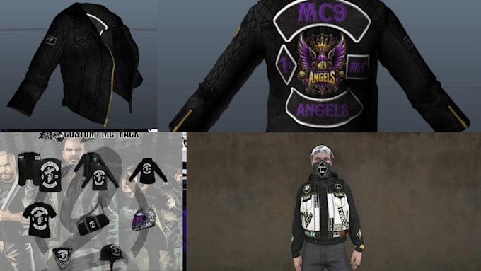 Fivem biker apparel mc vests kuttes motorcycle club clothing by Micheal ...