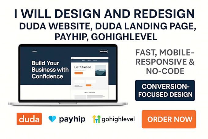 Design and redesign duda website duda landing page payhip gohigh level by Stephenj12 | Fiverr
