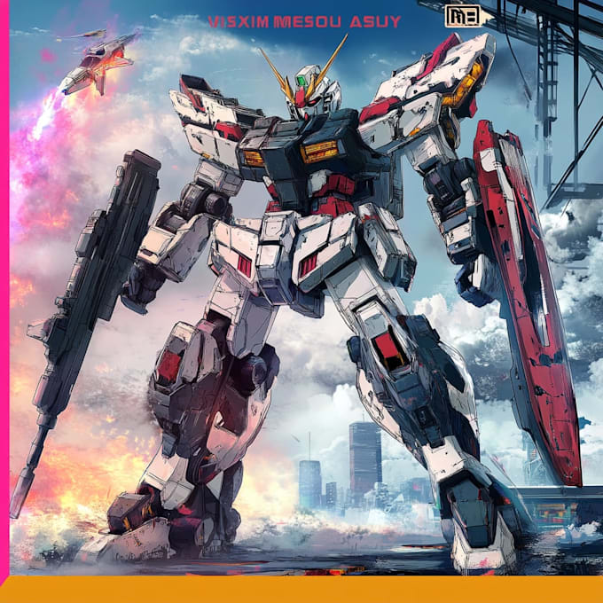 Draw gundam, transformers, mecha robot in anime manga style by ...