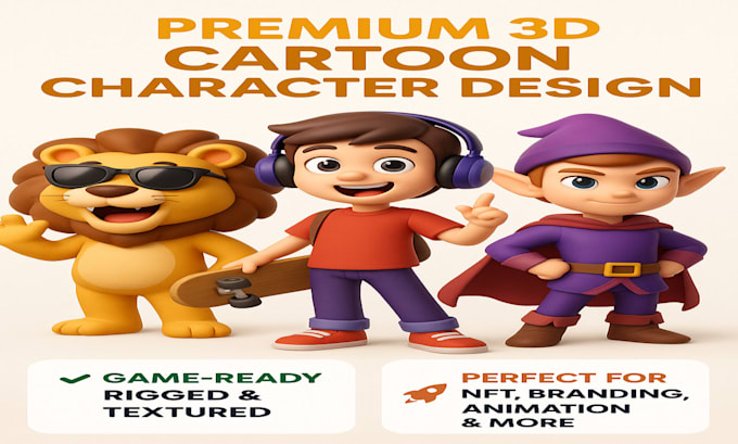 Create a premium quality 3d cartoon characters by Magdaz_studio | Fiverr