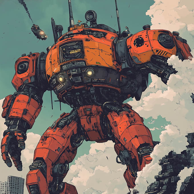 Draw mecha robot character sheet design by Jewannafiel | Fiverr