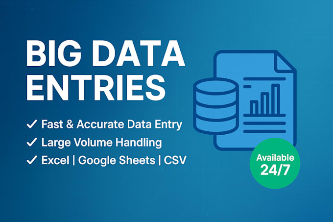 Do big data entry combine data visualization by Samuel_markets | Fiverr