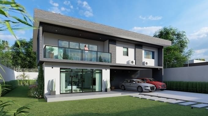 Create facade exterior render, mobile house staging, gci interior decor ...