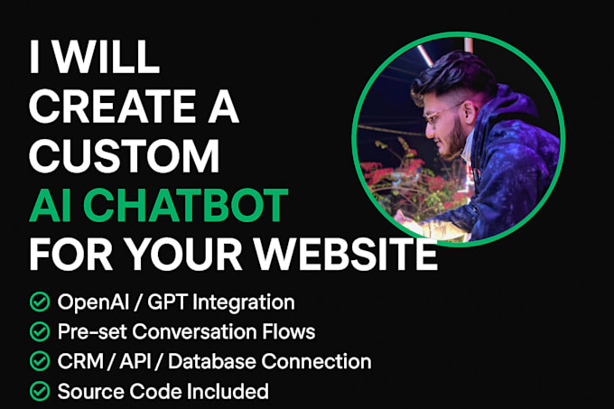 Create a custom ai chatbot for your website by Wasee77 | Fiverr