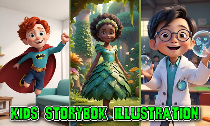 Design children picture book, children storybook illustration, book ...