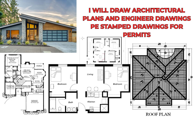 Draw architectural plans and engineer drawings pe stamped drawings for ...