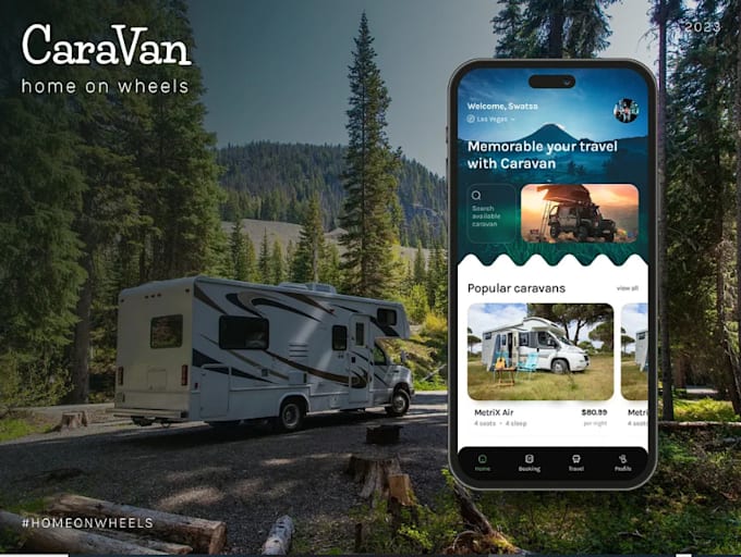 Develop rv rental app, motorhome app camper app vanlife app campsite ...