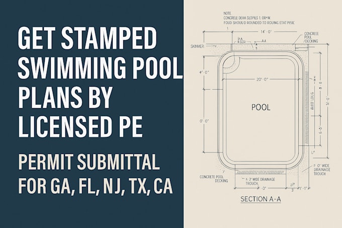 Get stamped swimming pool plans by licensed pe permit submittal for ga ...