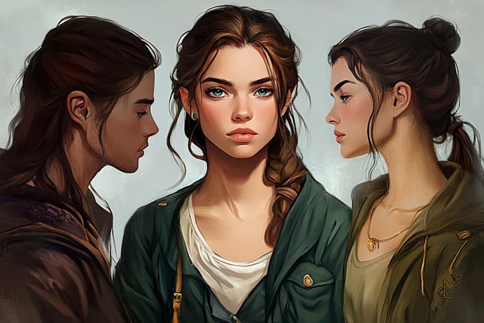 Draw semi realistic character, portrait, concept art by Danieaneveld ...