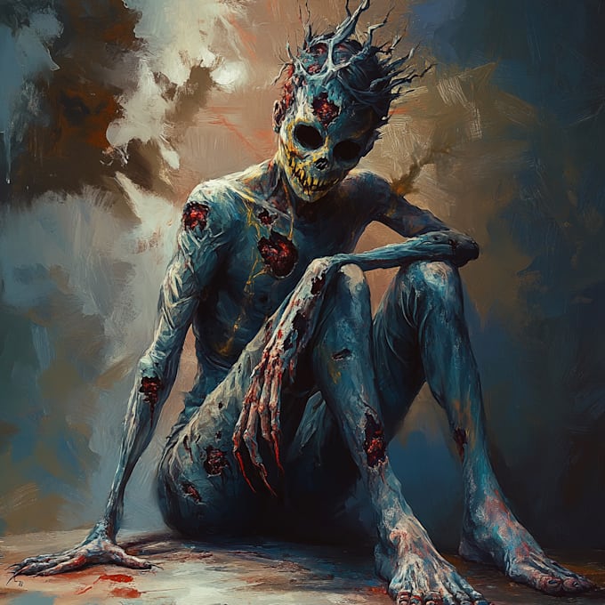 Custom horror chibi creepy cute character for merch by Culooddlith | Fiverr