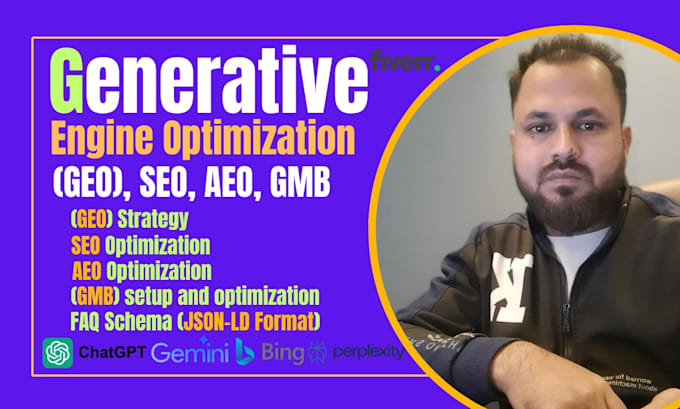Generative engine optimization geo, seo, aeo, gmb, all ai search engines by Engshopon | Fiverr