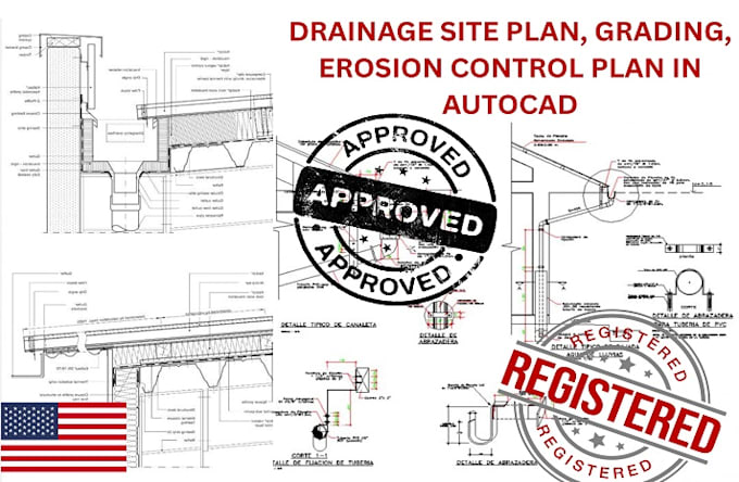 Drainage plan, grading, erosion control, stormwater, autocad site plan ...